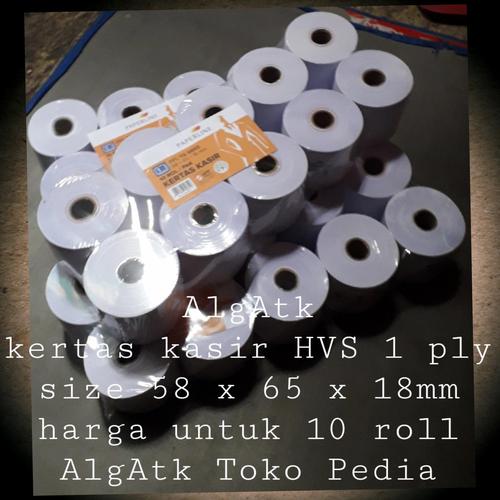 Jual kertas kasir kertas telstruk size 58 x 65 x 18mm harga 10 rol ...