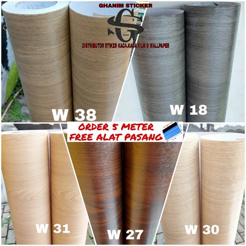 Jual stiker serat kayu/stiker lantai stiker dinding/wallstiker motif ...