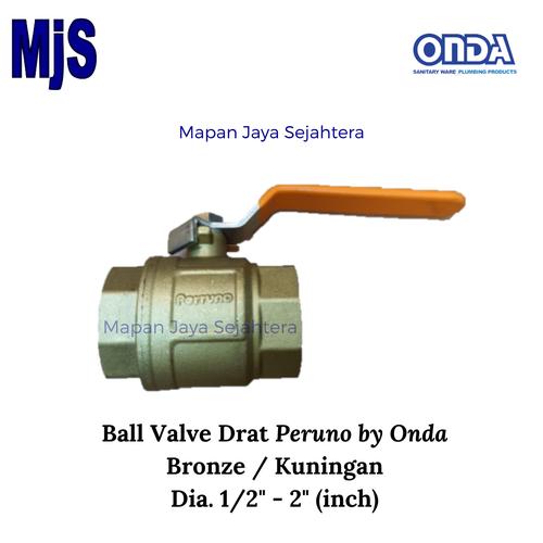 Jual Ball Valve Screw PERUNO Dia. 1/2" / Kran Drat Kuningan (Brass ...