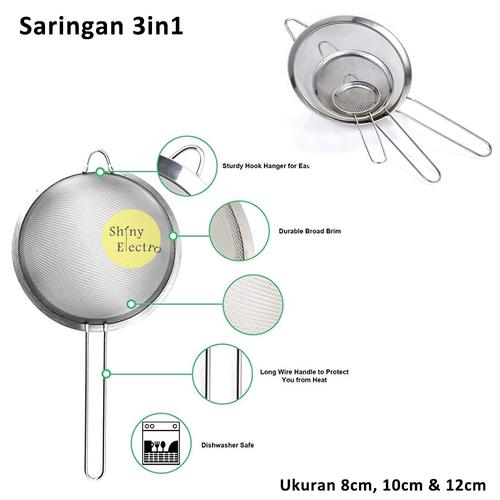 Jual Saringan 3in1 3 Set 8cm 10cm 12cm - Teh Minyak Halus Gorengan ...