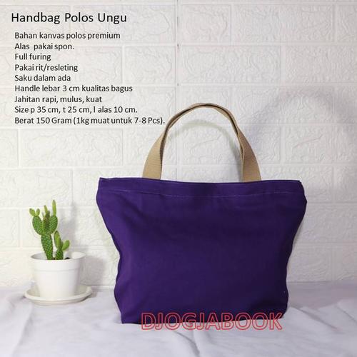 Jual TAS KANVAS . TAS JINJING. HANDBAG KANVAS POLOS WARNA UNGU ...