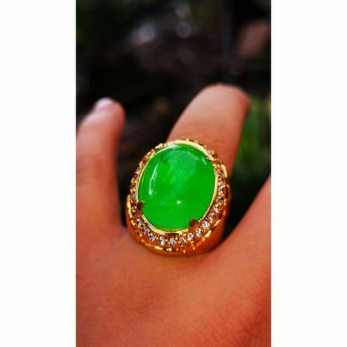 Jual GIOK BURMA JADE TYPE C LENGKAP SERTIFIKAT SGR GEMS RING STERLING ...