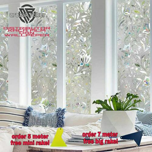 Jual stiker kaca motif bungga tulip/stiker motif/stiker kaca rumah ...