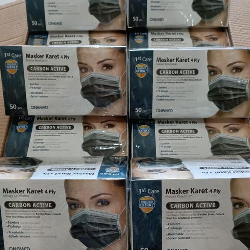 Jual MASKER KARET 4PLY CARBON ACTIVE ONEMED BOX 50PCS - Kota Surabaya ...