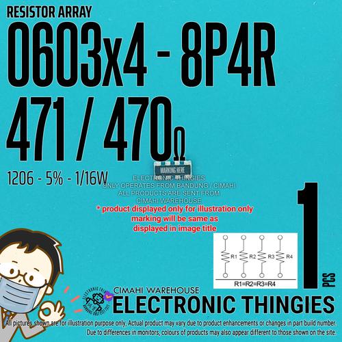 Jual RESISTOR ARRAY 8P4R 0603x4 5% 471 - 470 OHM 1/16W 4D03 NETWORK ...