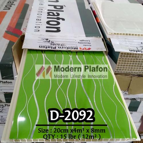 Jual Plafond PVC Murah MODERN D-2092 Tebal 8mm P.4m Motif Hijau Cacing ...