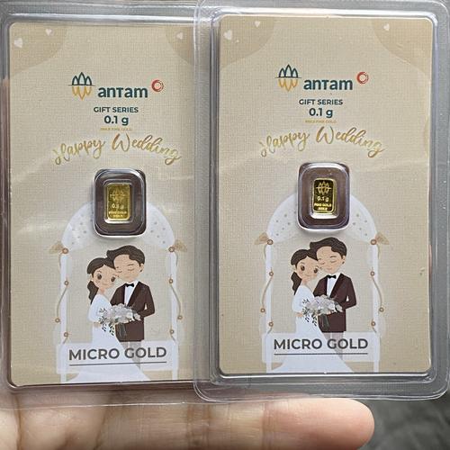 Jual micro gold antam hartadinata Happy Wedding berat : 0,1gr emas 24k ...