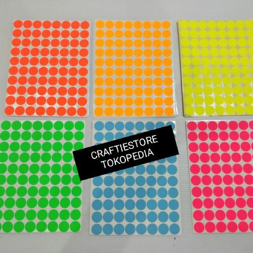 Jual Label sticker bulat warna 19mm / sticker bulat berwarna penanda ...