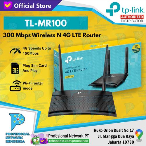 Promo TP-LINK TL-MR100 300 Mbps Wireless N 4G LTE Router Cicil 0% 3x ...