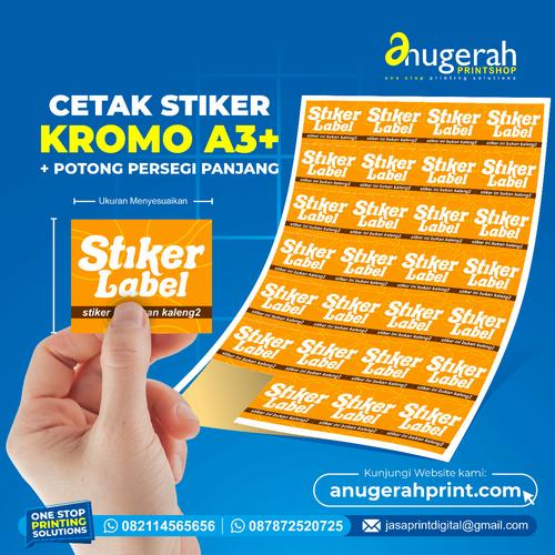 Jual Cetak Stiker Label Produk Makanan Kromo Custom Potong Persegi ...