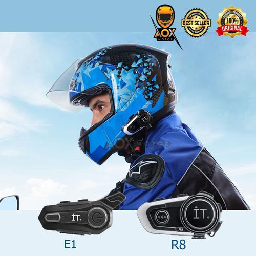 Jual IT Intercom Bluetooth Headset Helm R8 & E1 Garansi TAM - IT Type ...