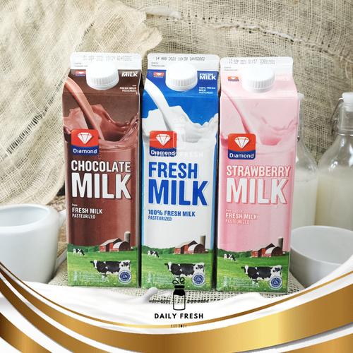 Jual DIAMOND FRESH MILK 946 ML (PLAIN / STRAWBERRY / CHOCOLATE ...