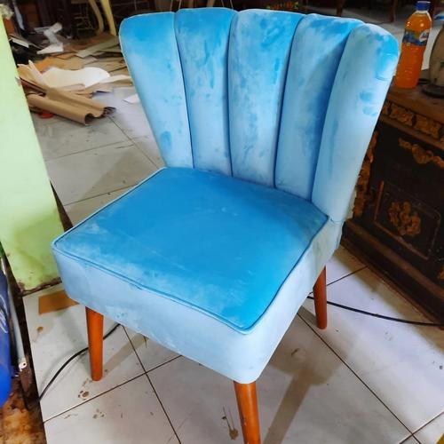 Jual sofa single seat retro warna biru kursi cafe - Kab. Jepara ...