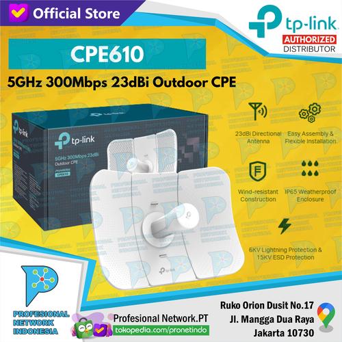 Promo TP-LINK CPE610 TPLINK Litebeam 5Ghz 23dBi 300Mbps Outdoor CPE 610 ...