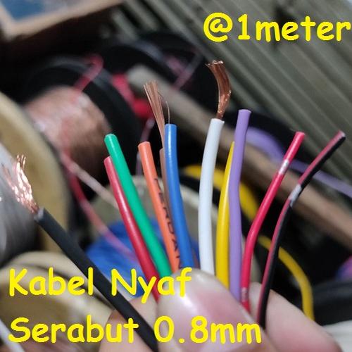 Jual Kabel NYAF 0.8mm Tebal 3mm eceran @1m Tunggal Serabut - Kuning ...