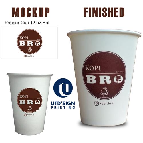 Jual PAPER CUP HOT 12oz + TUTUP CETAK SABLON LOGO CUSTOM - Jakarta ...