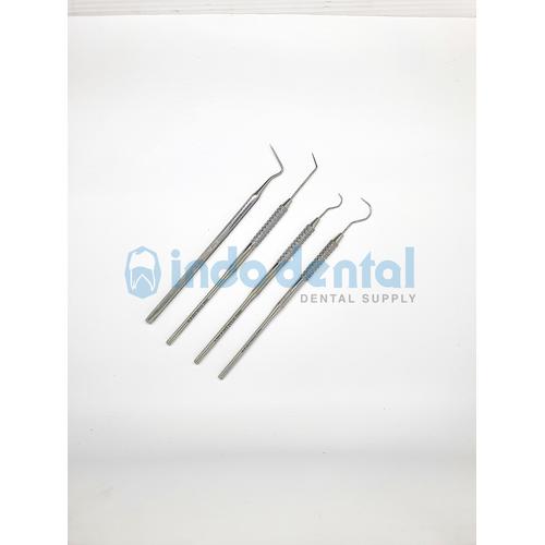 Jual Instrument Sonde Probe Dental Halfmoon Lurus Besi Stainless Steel ...