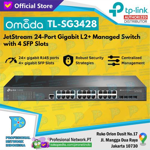 Promo TP-LINK TL-SG3428 24-Port Gigabit L2 Managed Switch with 4 SFP SG ...