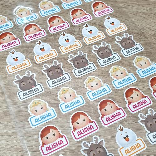 Jual Stiker label nama anak tsum tsum disney frozen elsa waterproof ...
