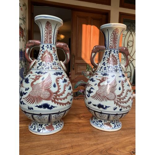 Jual guci keramik antik cina sepasang dragon bird langka 63cm - Per pcs ...