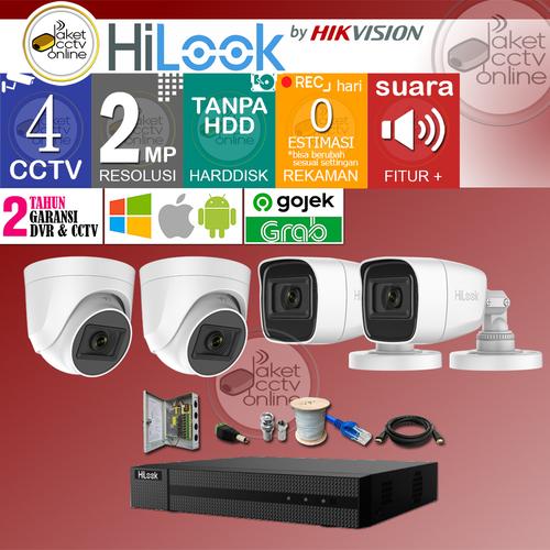 Jual PAKET CCTV 4 KAMERA 2MP HILOOK AUDIO TANPA HDD REKAM SUARA - Jakarta Barat - Paket CCTV ...