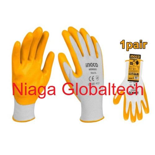 Jual INGCO HGNG01 SARUNG TANGAN PROYEK NITRILE COATED SAFETY GLOVES ...
