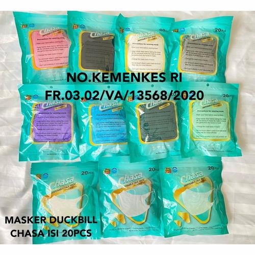 Jual MASKER 3PLY DUCKBILL DEWASA CHASA DUCKBILL SACHET PREMIUM QUALITY ...