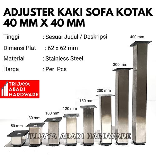 Jual Kaki Kotak Sofa Meja 200mm - Adjuster Table Square Leg Furniture ...