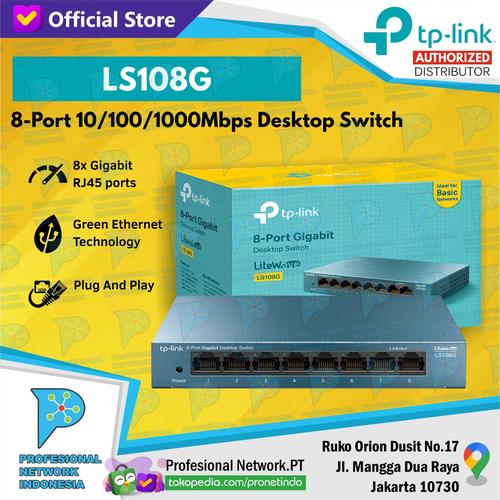 Jual TP-Link LS108G 8-Port 10/100/1000Mbps Desktop Switch - Jakarta ...