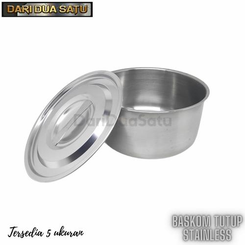 Promo Baskom Mangkok Stainless Plus Tutup Wadah Bumbu Makanan - 16 cm ...