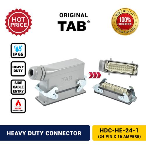 Jual Heavy Duty Connector 24 Pin HDC-HE-24-1 TAB Steker + Stop Kontak ...