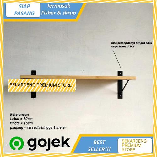 Jual Rak Dinding Minimalis Vintage Ambalan Kayu / Rak AMBALAN BESI KAYU ...