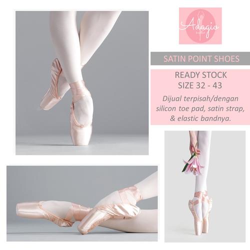 Jual Pointe Shoes Satin Ballet Sepatu Balet Point Shoes Jari Kayu ...