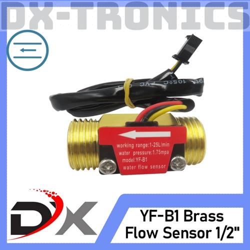 Jual Water Flow Sensor Brass G1/2 Aliran Air 1/2" in YF-B1 Kuningan ...