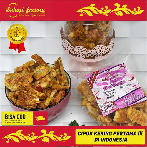 Jual cemilan cipuk kering cireng kerupuk Ori Medium Pedas Buhajifactory ...