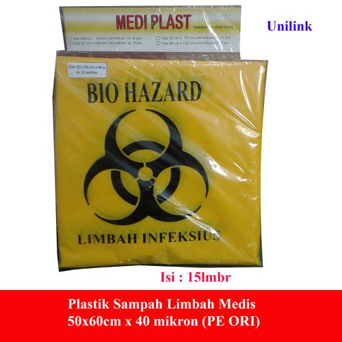 Jual Plastik sampah Medisplast limbah infeksius 50x 60cm (15 lbr) - PE ...