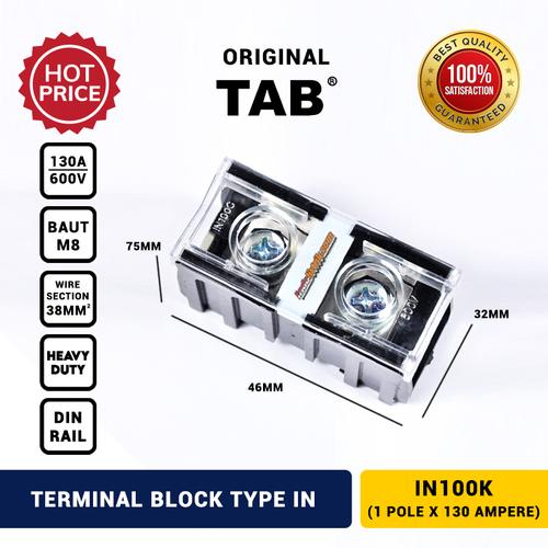 Jual Terminal Block / Blok IN100BK 1 pole 130A 600V TAB - Jakarta Pusat ...