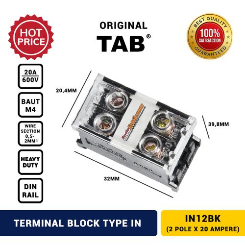 Promo Terminal Blok 2 pole 20A 600V IN12BK TAB ORI - Jakarta Pusat ...