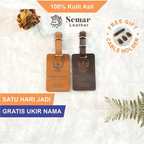 Jual PENANDA KOPER KULIT ASLI COKLAT MUDA LUGGAGE TAG GANTUNGAN KOPER ...