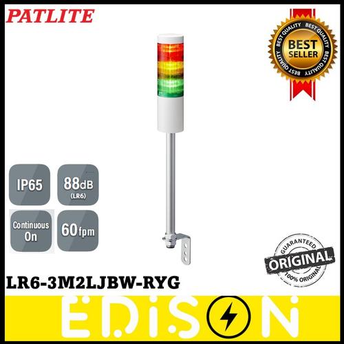 Jual PATLITE LR6-3M2LJBW-RYG IP65 Tower Lamp 60mm L-pole Mount with Buzzer - Jakarta Barat ...