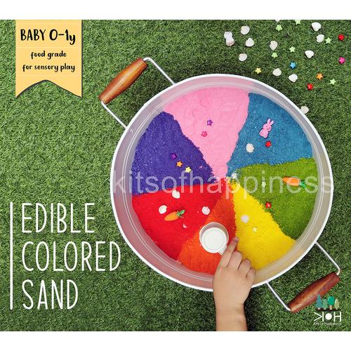 Jual EDIBLE sand rainbow pasir mainan yang bisa dimakan - sensory play ...