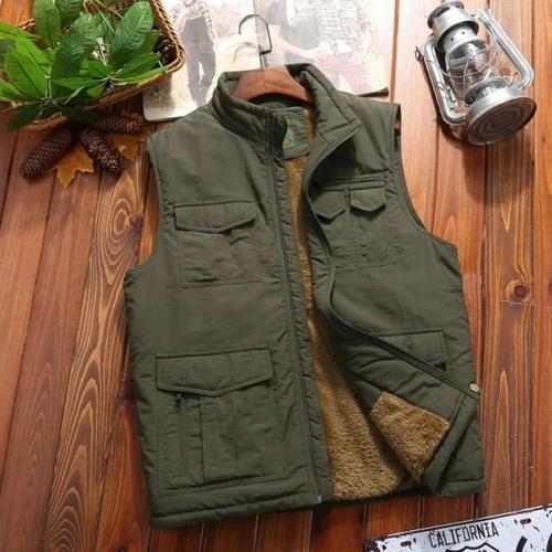 Jual rompi pria beludru/ Rompi pria hangat/ Riezta Jacket - Army, 5XL ...