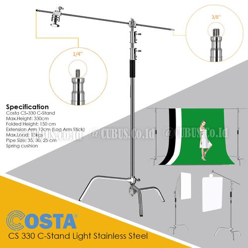 Promo COSTA CS 330 C-Stand Light Stainless Steel With Boom Arm ...