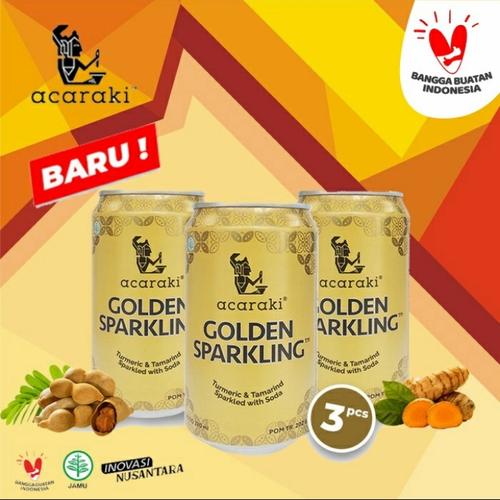 Jual Golden sparkling acaraki 320ml minuman kunyit asam soda (dapat 3 ...