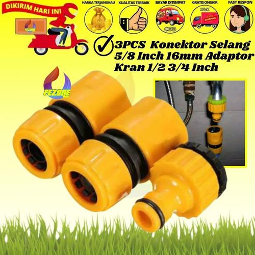 Jual Connector Kran Adaptor Kran Pipa 1/2" 3/4" Connector Selang 5/8 ...