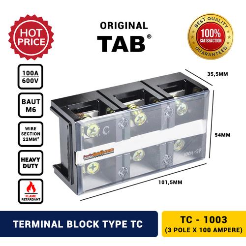 Promo Terminal Blok Kabel 100A x 3Pole Terminal Block TC1003 TAB Mutu ...