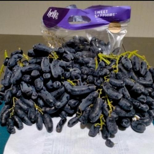 Jual buah anggur hitam panjang/USA LONG BLACK GRAPESS AUTUMN SEEDLESS 1 ...