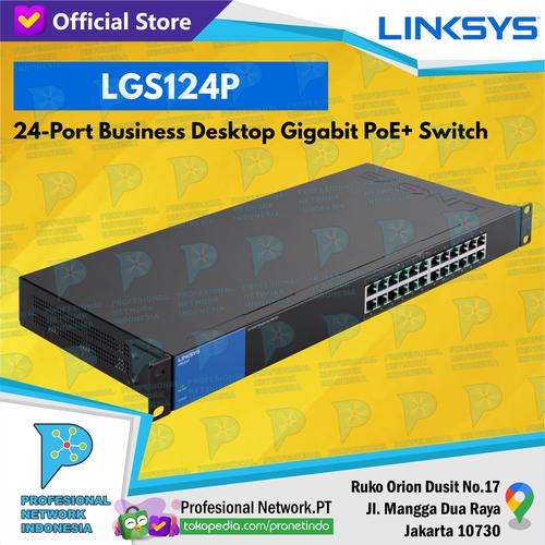 Promo Linksys LGS124P-AP 24-Port/24 Port Business Gigabit PoE+Switch ...