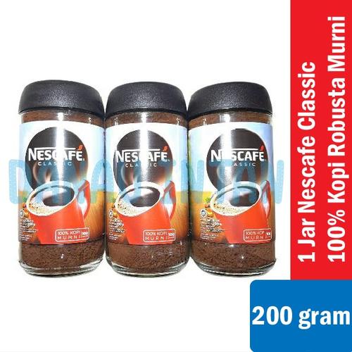 Jual 1 Jar Nescafe Classic Botol 200gr 100% Kopi Bubuk Robusta Murni ...