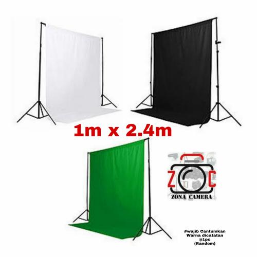 Jual Kain Background 1x2.4m Putih Hitam Greenscreen Hijau Backdrop ...